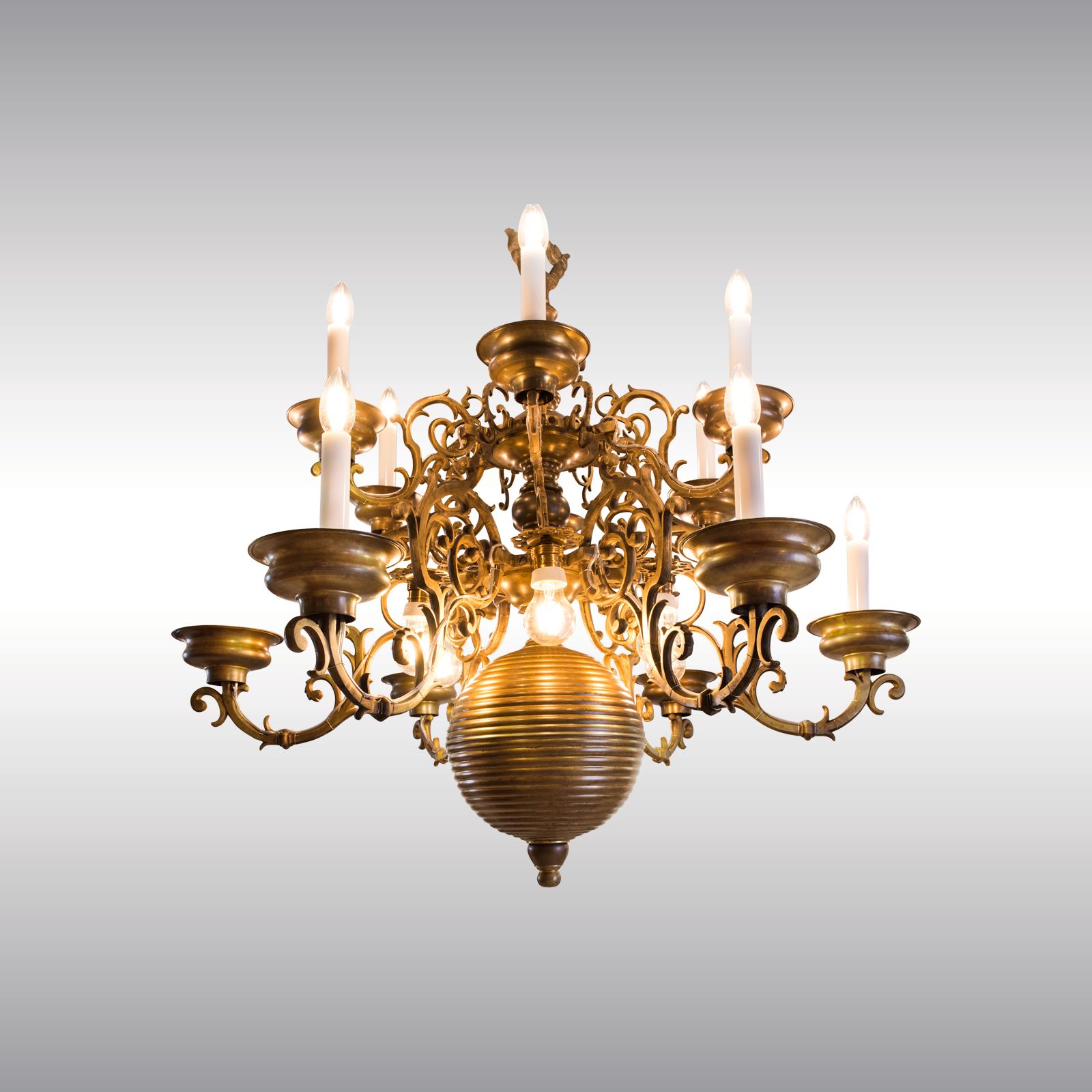 80060-Flemish Baroque Chandelier late 19th - WOKA LAMPS VIENNA